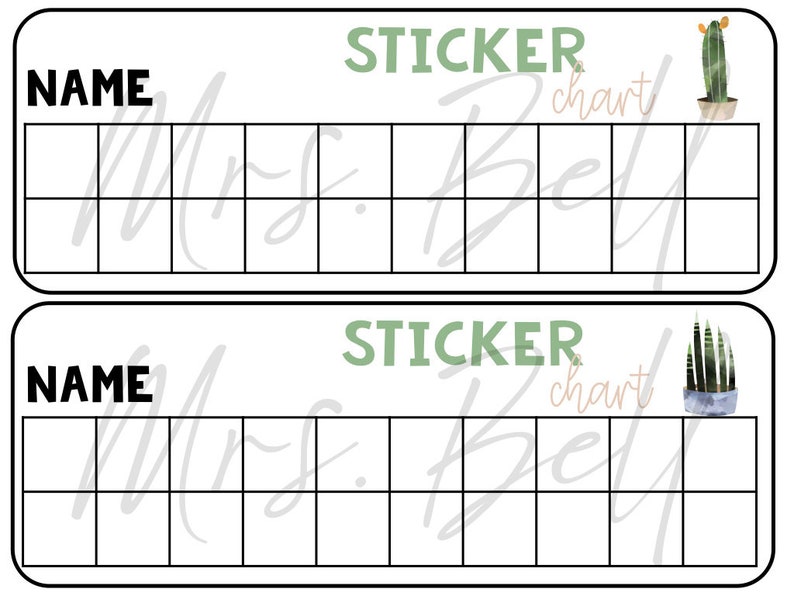 Boho Behavior Sticker Chart - Etsy