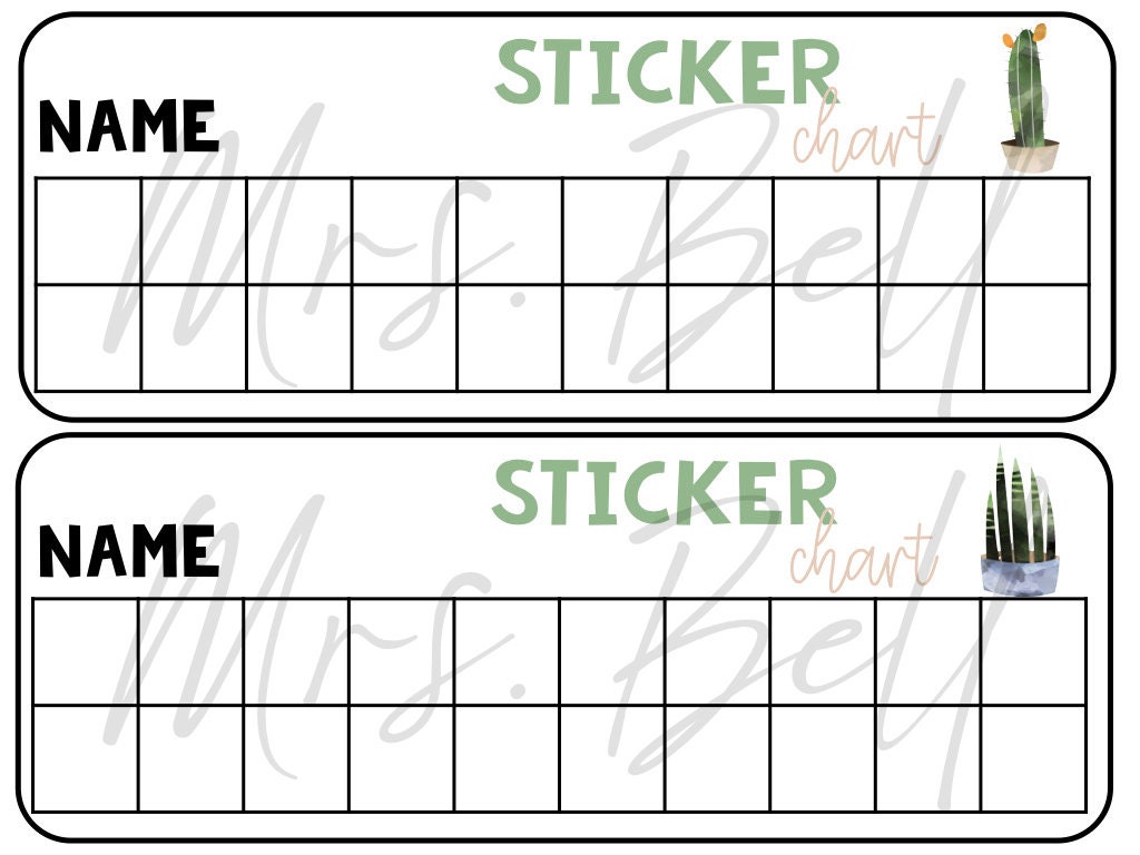 Boho Behavior Sticker Chart - Etsy