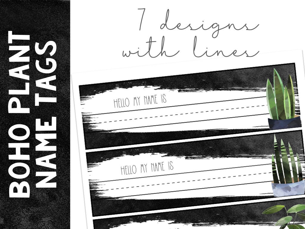 Boho Plant Name Tags - Etsy