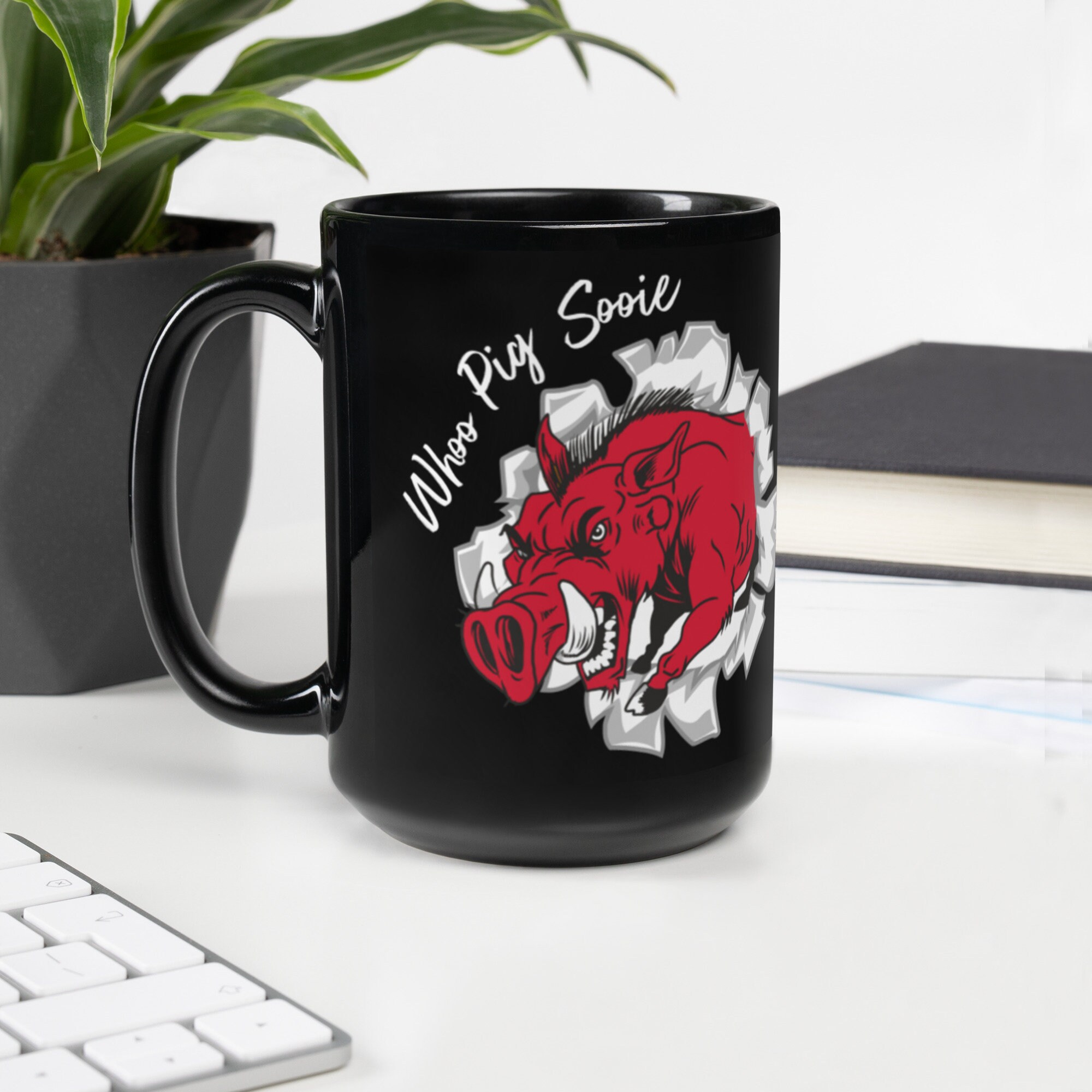 Razorback Whoo Pig Sooie Black Glossy Mug - Etsy