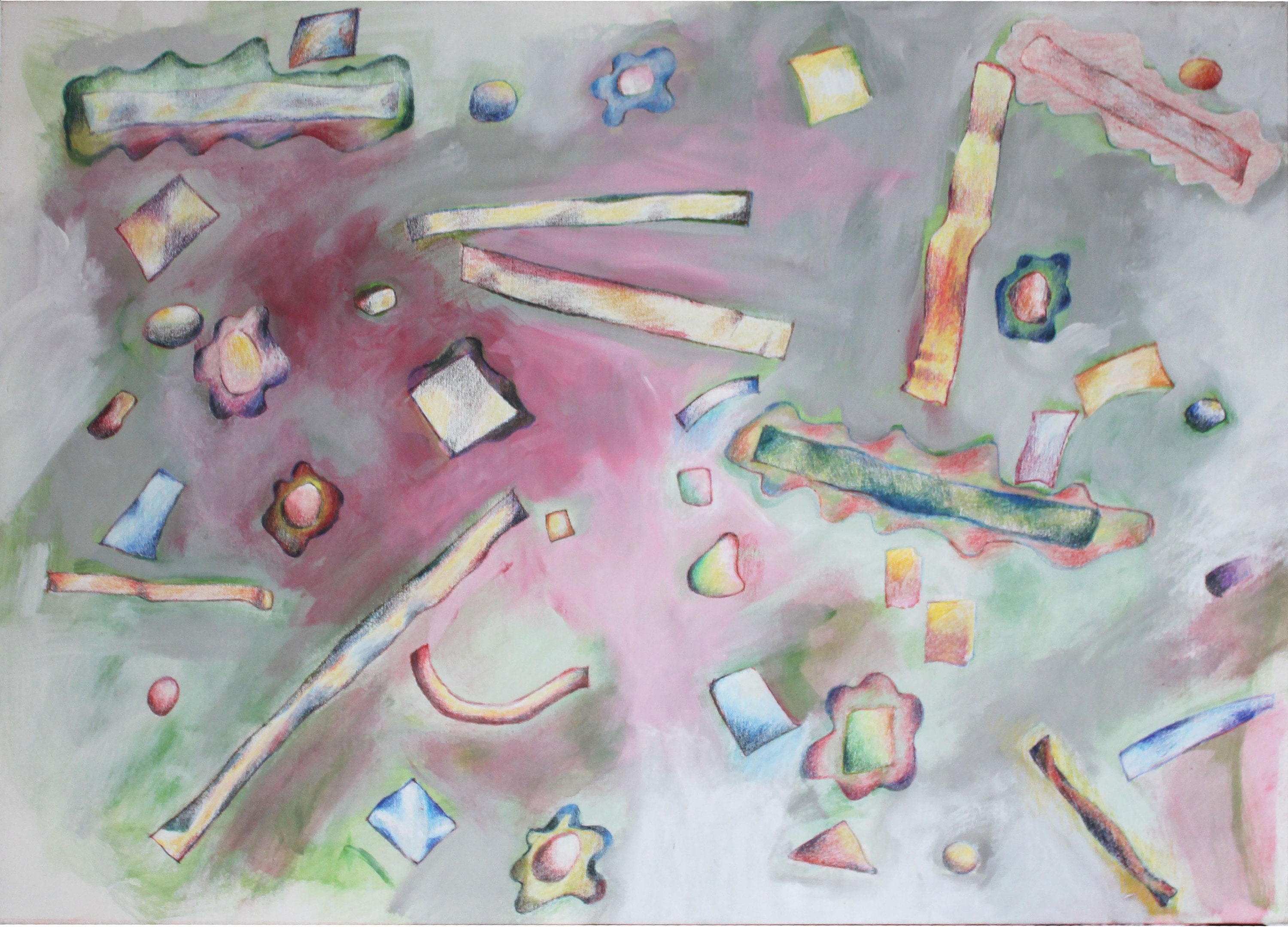 Original Acrylic Abstract and Pencil Art on Canvas - Etsy