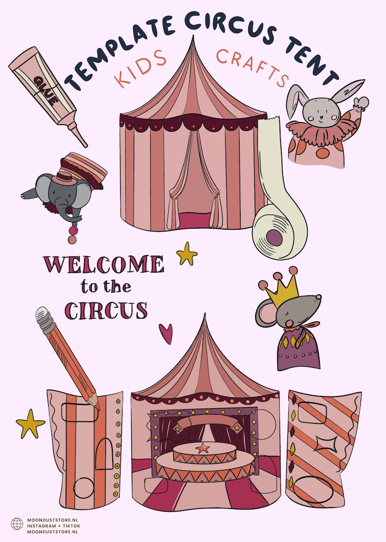 DIY Circus Tent Crafts - Craft Template Activity Kids - Etsy