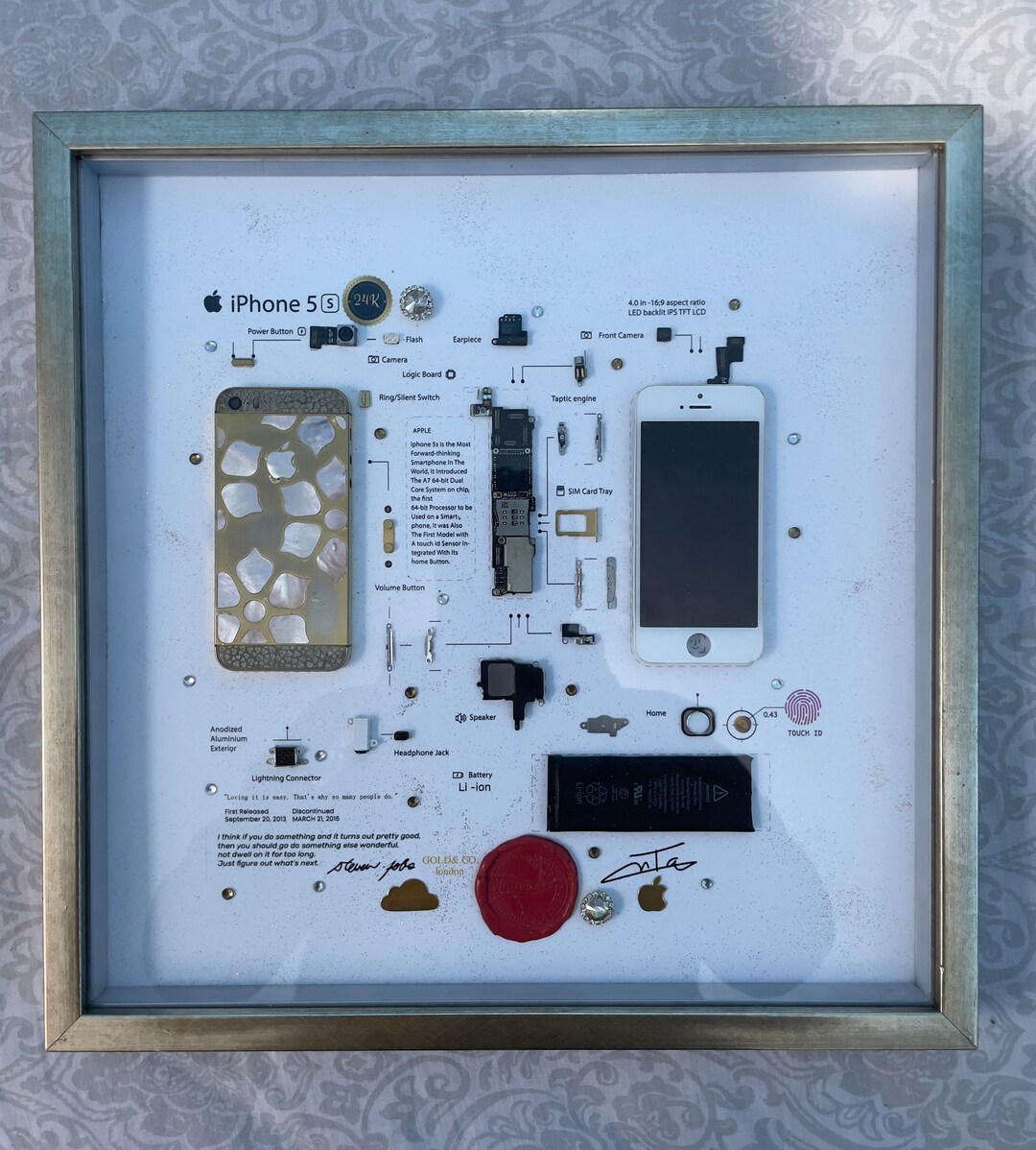 IPhone 5s Gold 24k Teardown Template Decor - Etsy