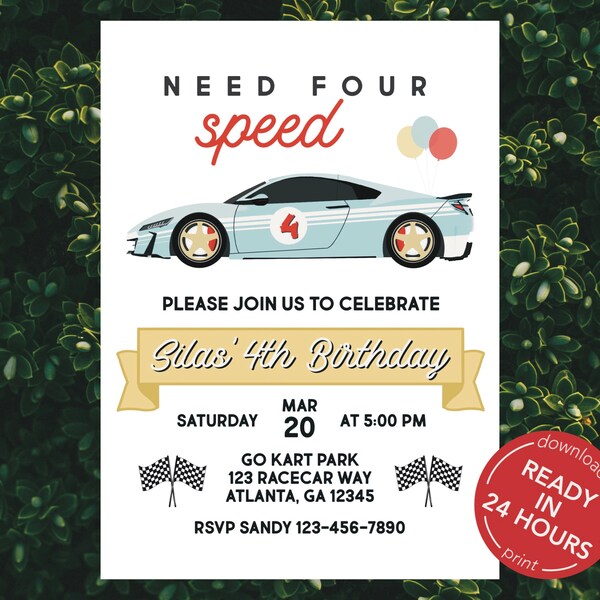 Need for Speed Birthday Invitation - Etsy UK