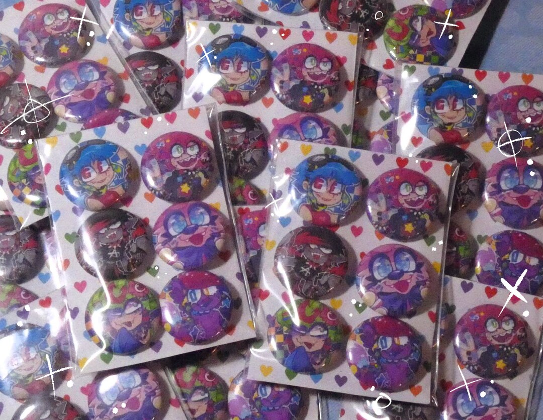 Digital Art Button Pack // Scene, Emo, & Furry // Set of Six 1.25 ...