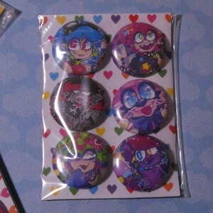 Digital Art Button Pack // Scene, Emo, & Furry // Set of Six 1.25 ...