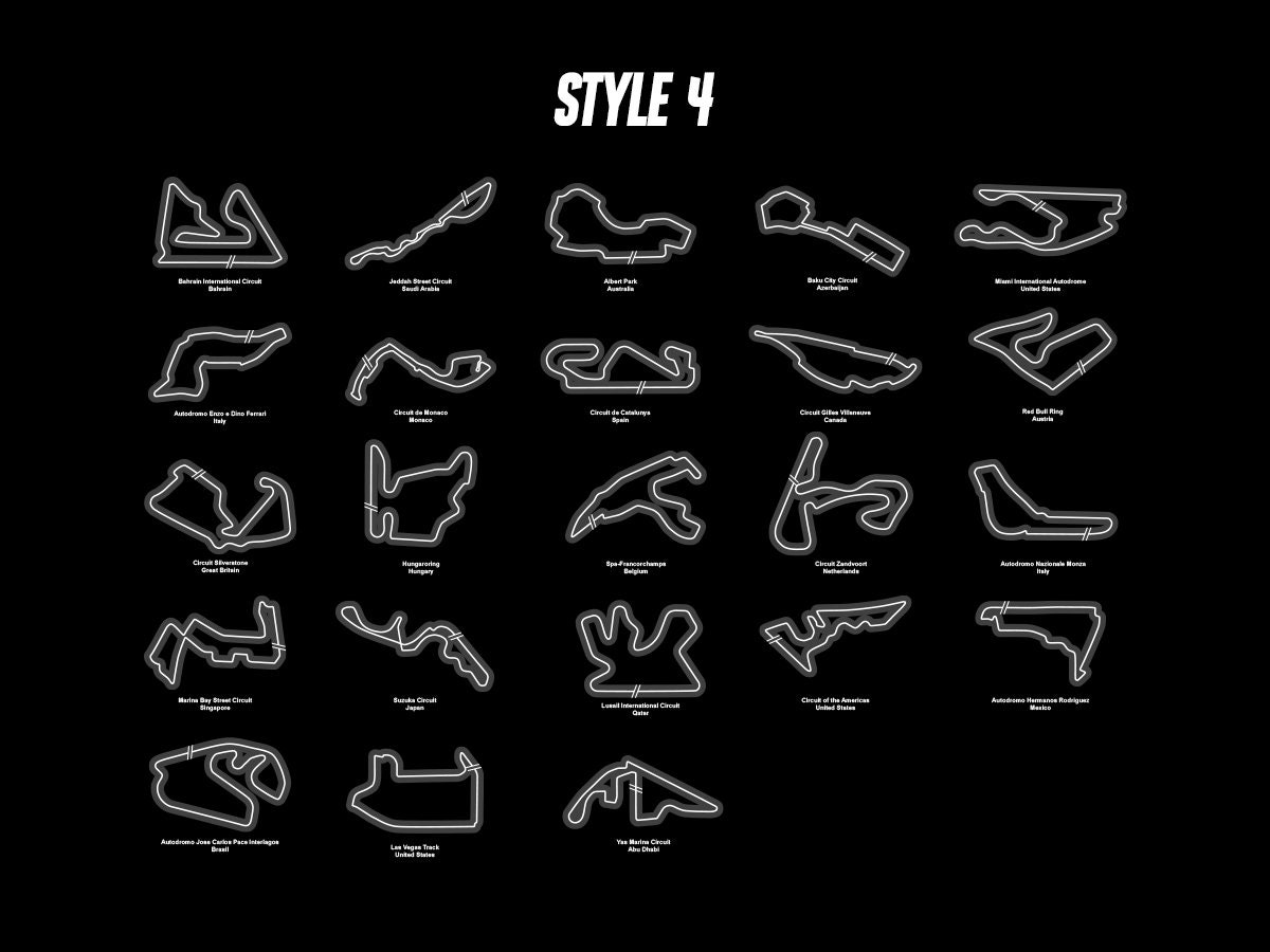 Gráficos Vectoriales De Pista F1 2023 Etsy México