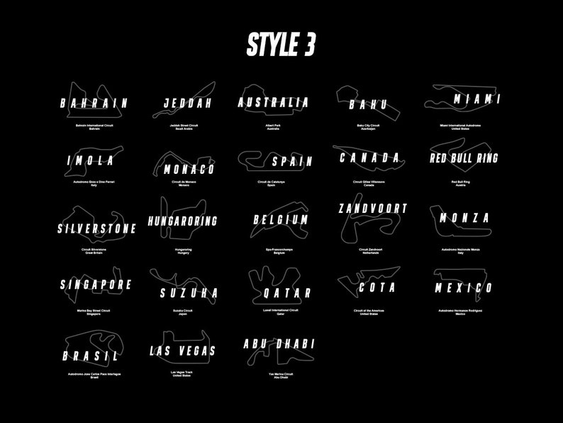 Gráficos Vectoriales De Pista F1 2023 Etsy México