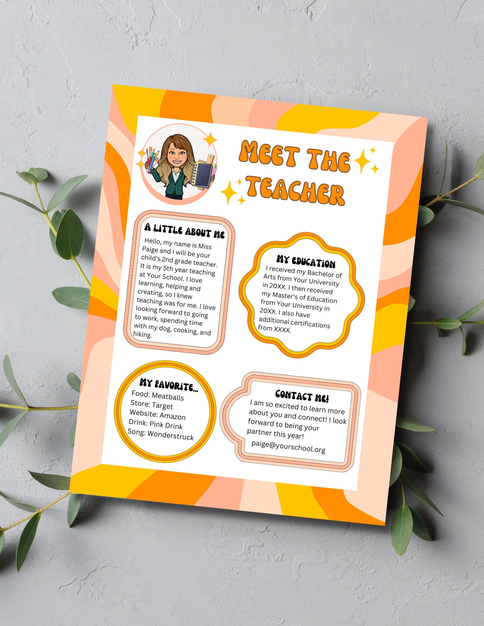 Editable Meet the Teacher Flyer for Back to School Email Printable ...