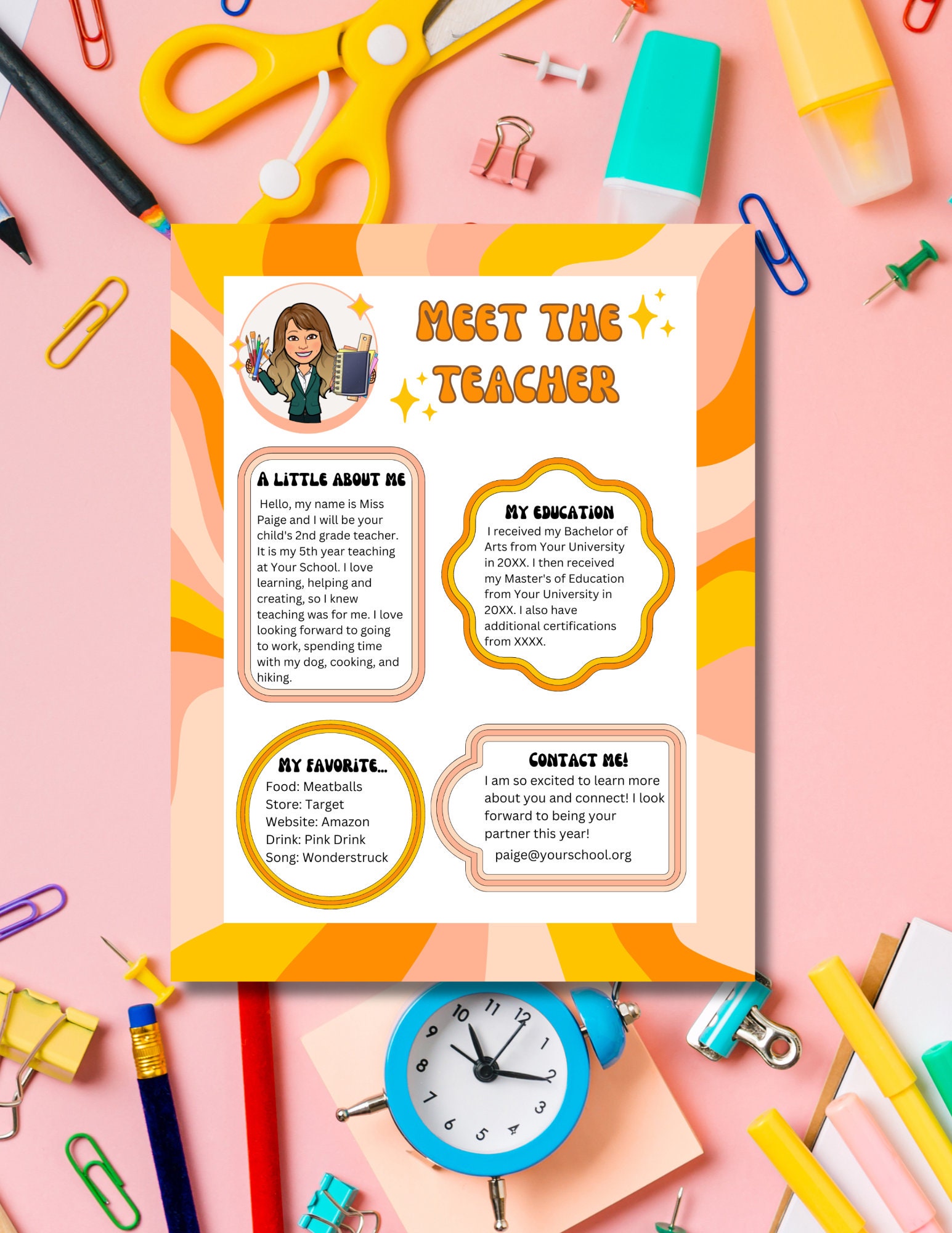 Editable Meet the Teacher Flyer for Back to School Email Printable ...
