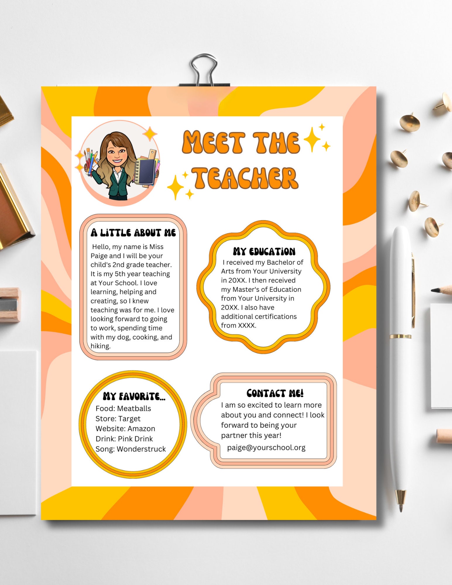 Editable Meet the Teacher Flyer for Back to School Email Printable ...