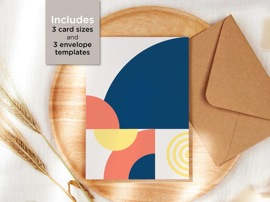 Printable Geometric Blank Card With Free Printable Envelope Templates ...