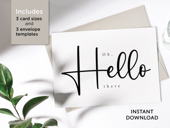 Printable Oh Hello There Card With Free Printable Envelope | Etsy