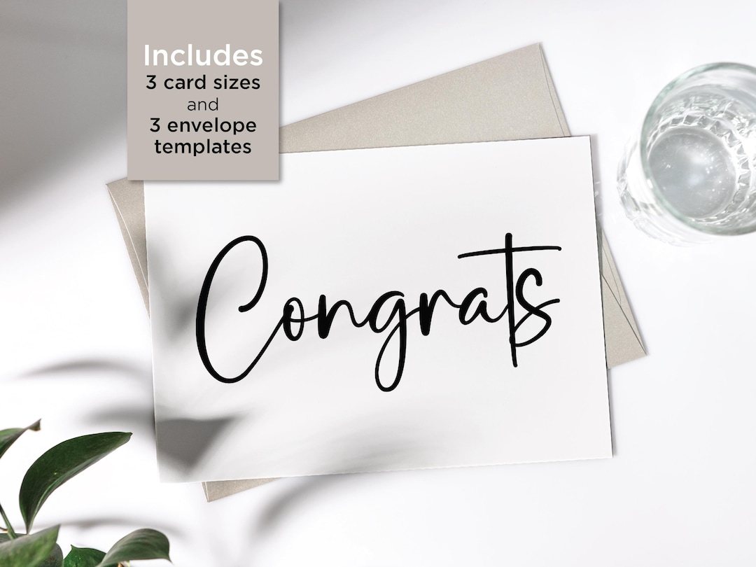 Printable Congrats Card With Free Printable Envelope Templates ...
