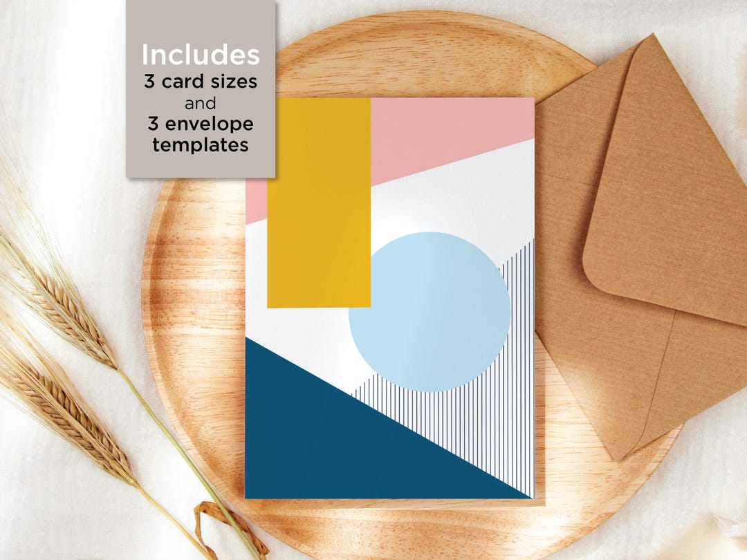 Printable Geometric Blank Card With Free Printable Envelope Templates ...