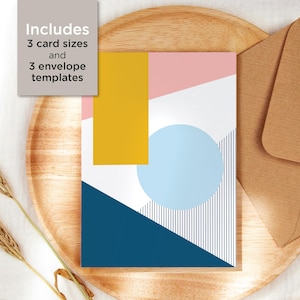 Printable Geometric Blank Card With Free Printable Envelope Templates ...