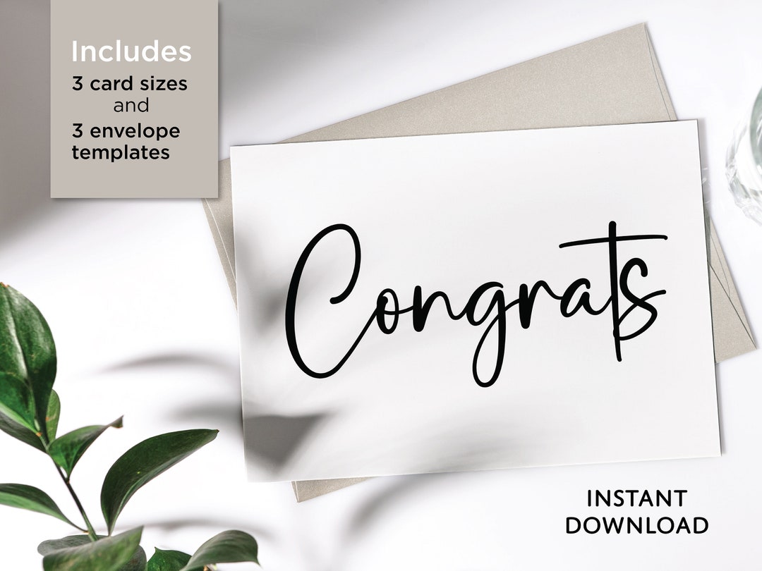 Printable Congrats Card With Free Printable Envelope Templates ...