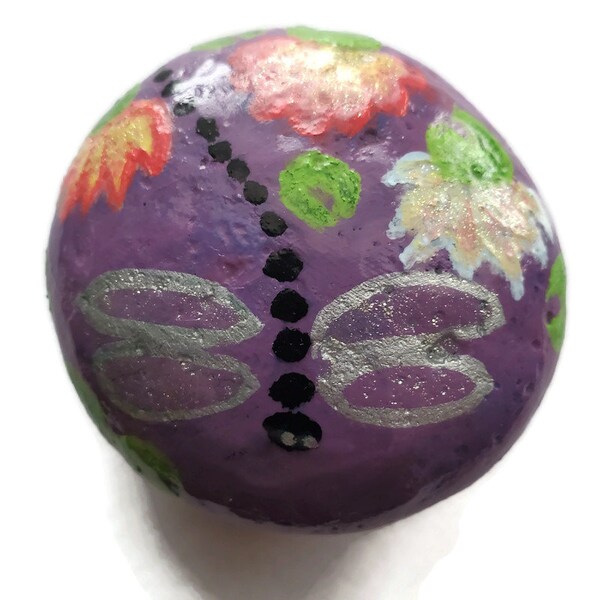 Dragonfly Painted Rock - Etsy