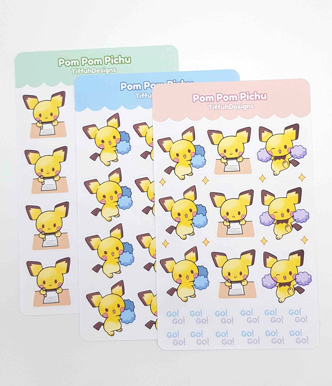 Pom Pom Pichu Paper Sticker Sheets Planner Bujo Journal Stickers - Etsy