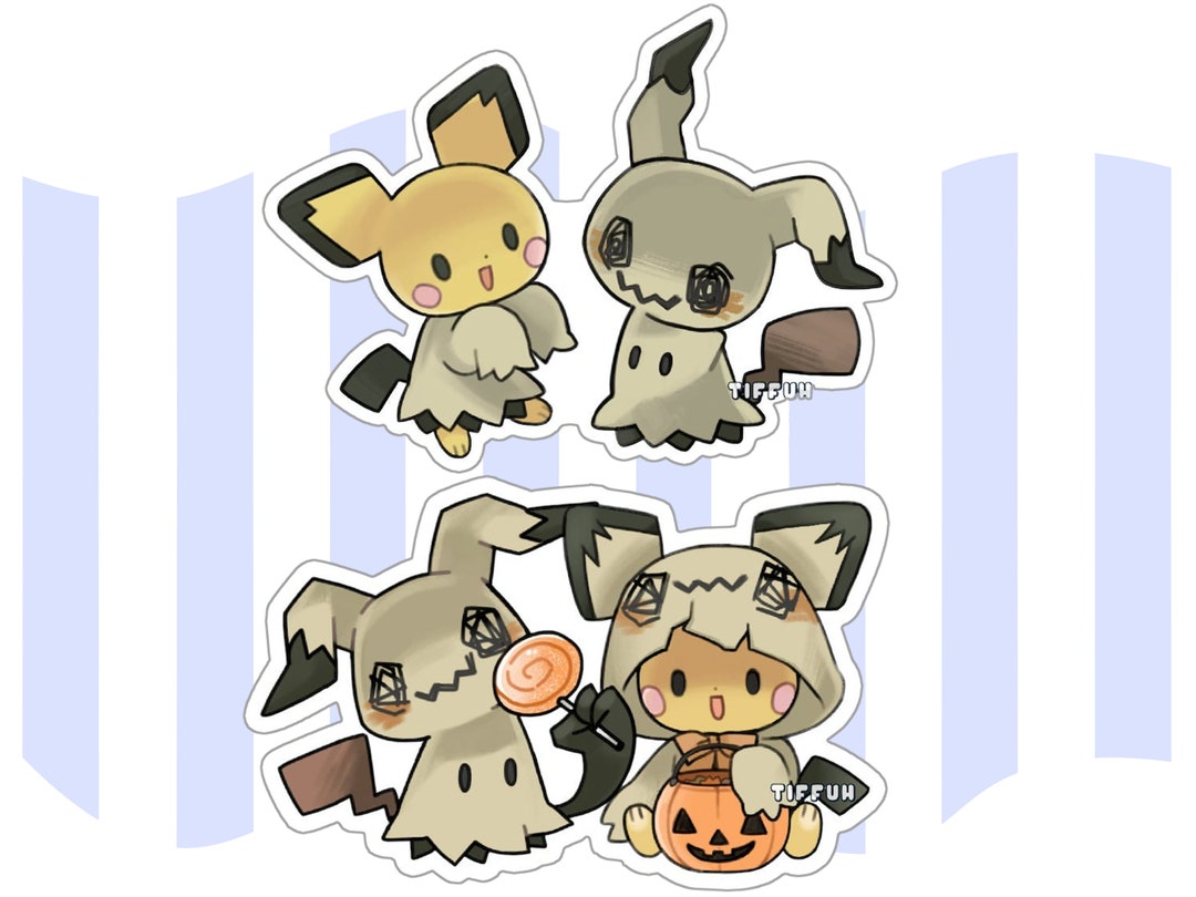 Pichu and Mimikyu Halloween Candy Matte Stickers Die Cut Handmade - Etsy
