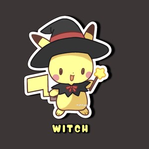 Pikachu Halloween Costume Matte Stickers Vampire Ghost Witch - Etsy