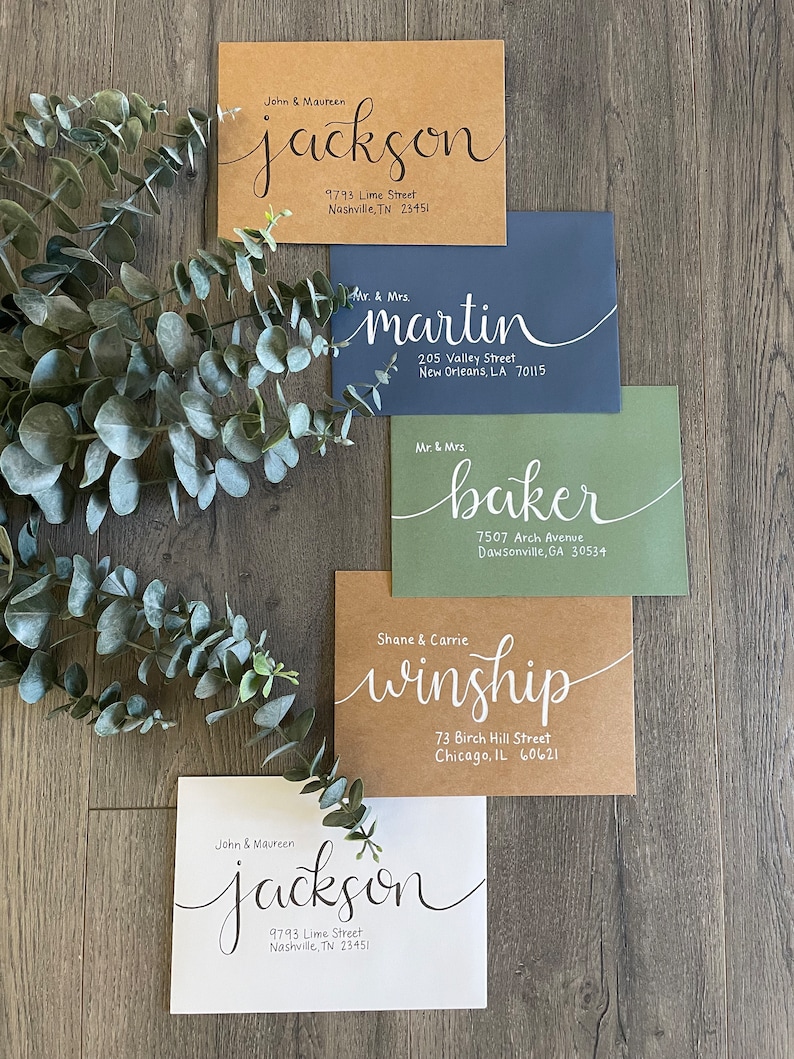 Handwritten Calligraphy, Custom Addressed Envelopes - Etsy