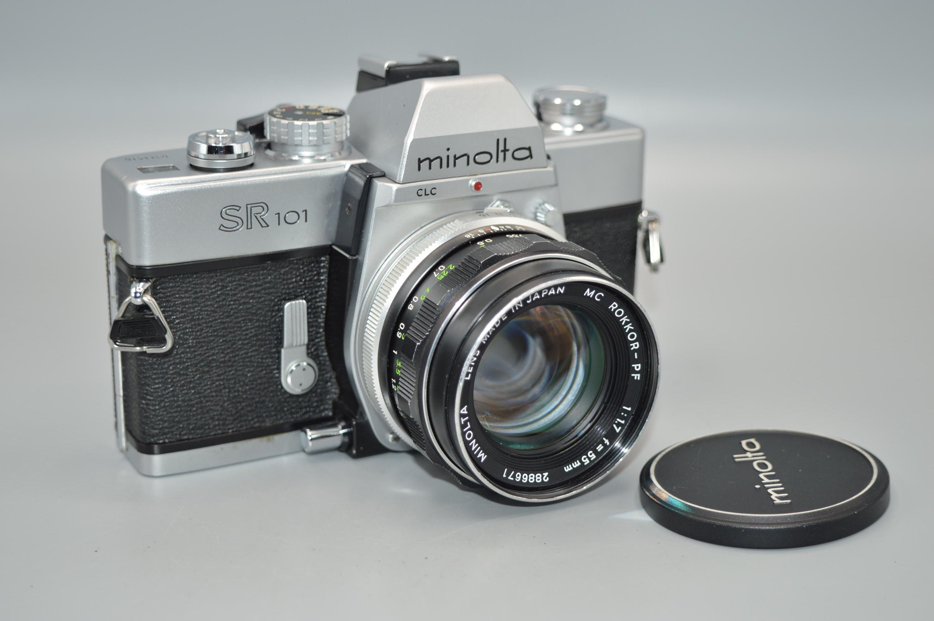Minolta SR 101 SLR 35mm Film Camera With 1.7 55mm Lens Silver 6311416 ...