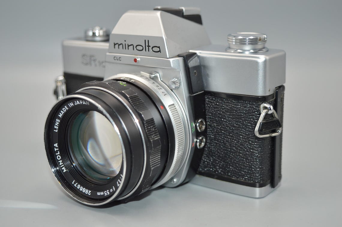 Minolta SR 101 SLR 35mm Film Camera With 1.7 55mm Lens Silver 6311416 ...