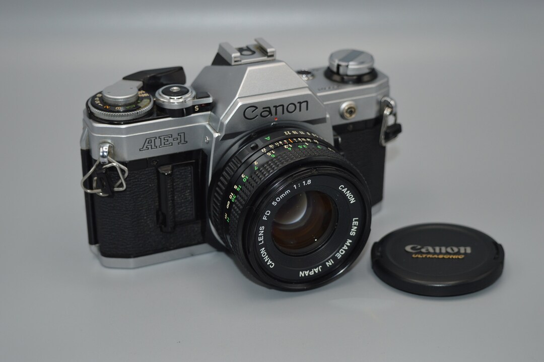 Vintage Canon AE1 SLR 35mm Film Camera 50mm 1:1.8 Lens Fully Serviced ...