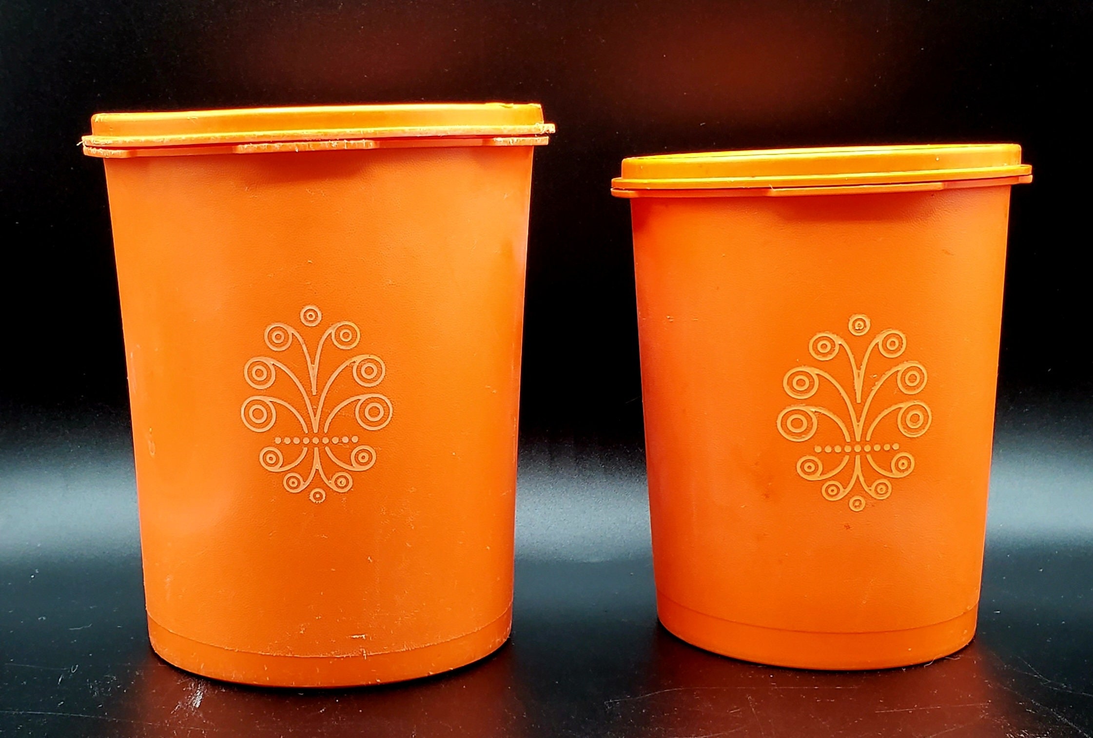 Vintage Orange Tupperware Canisters Set - Etsy