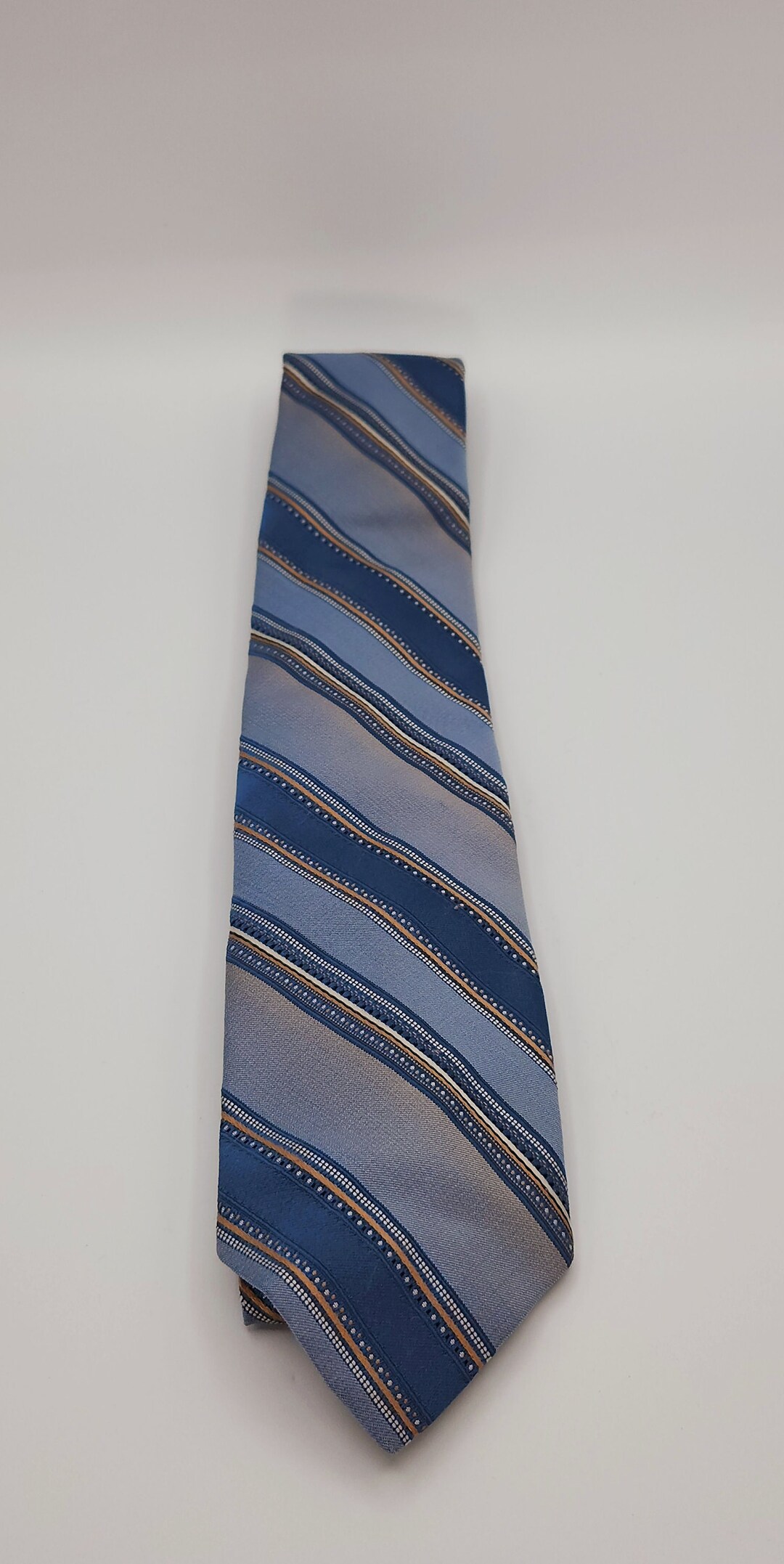 Austin Manor Blue and Gold Tie - Etsy