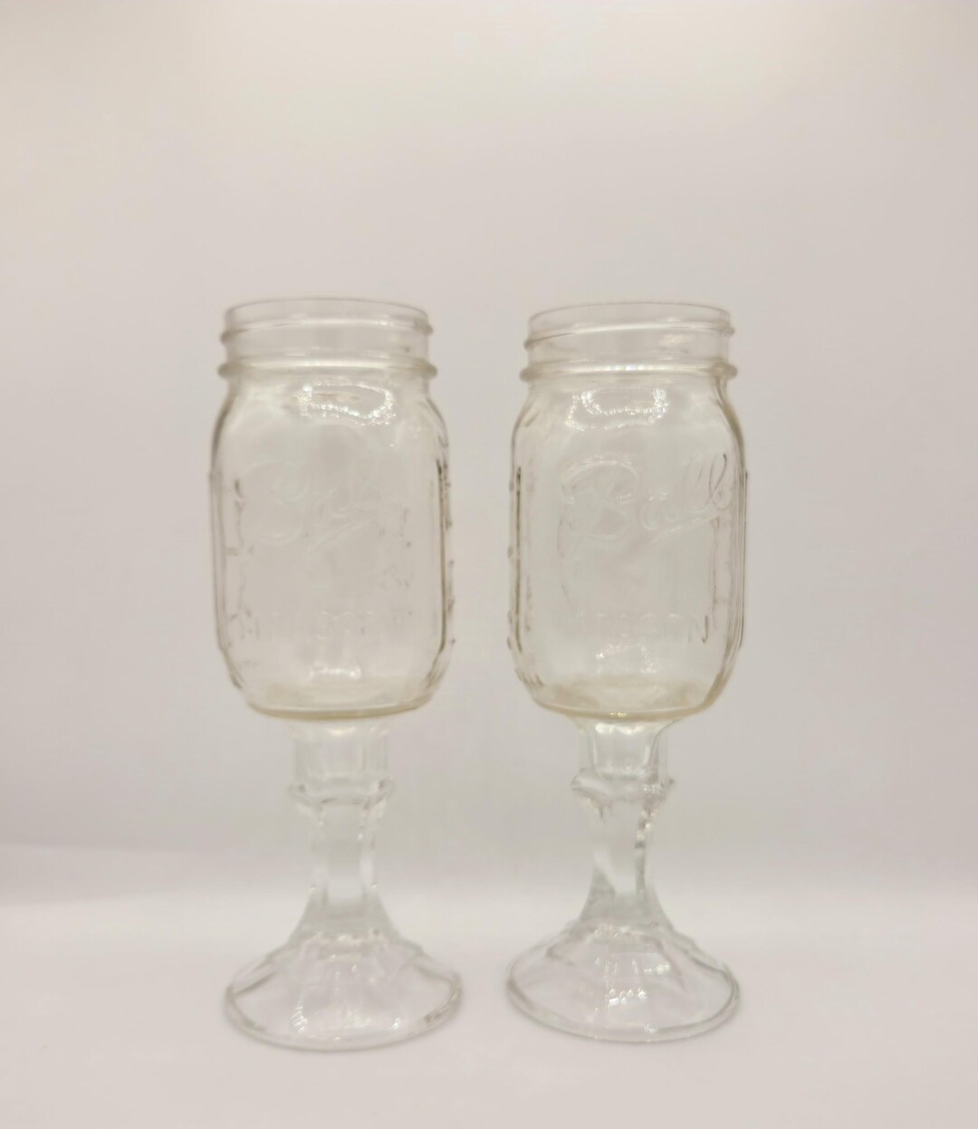 Stemmed Mason Jar Glasses - Etsy