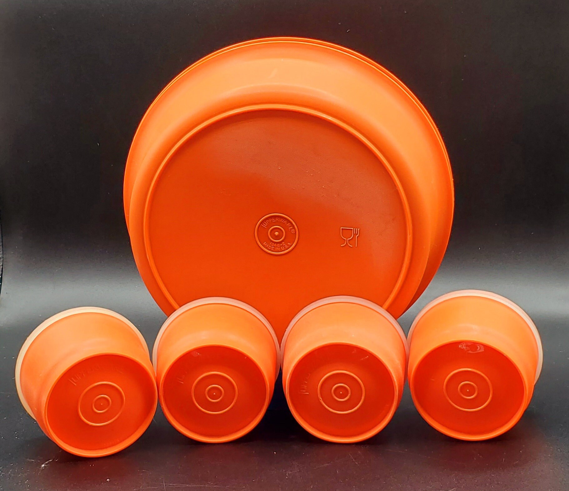 Vintage Orange Tupperware Canisters Set - Etsy
