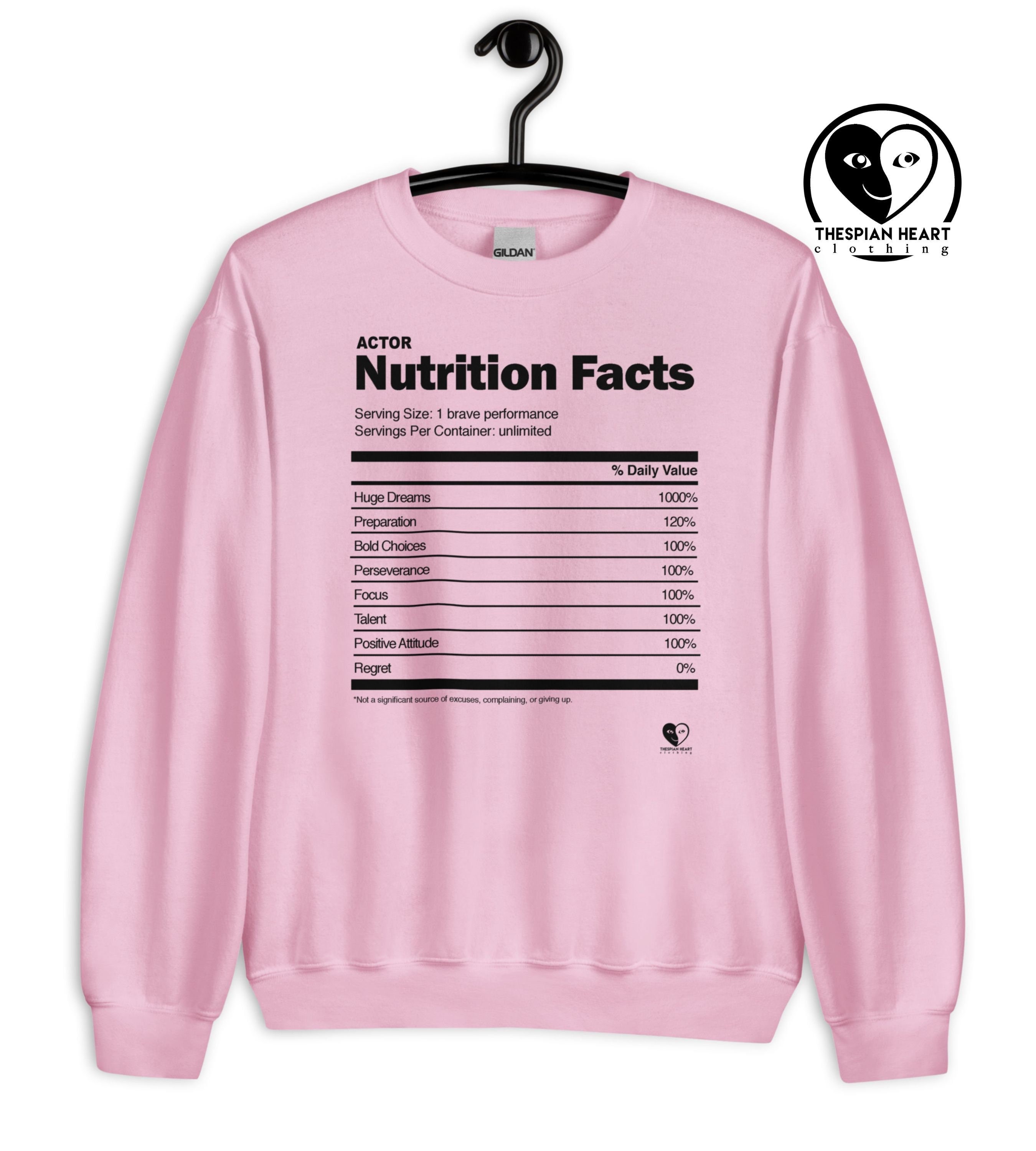 Actor Nutrition Facts Unisex Crewneck Sweatshirt, Drama School Gift ...