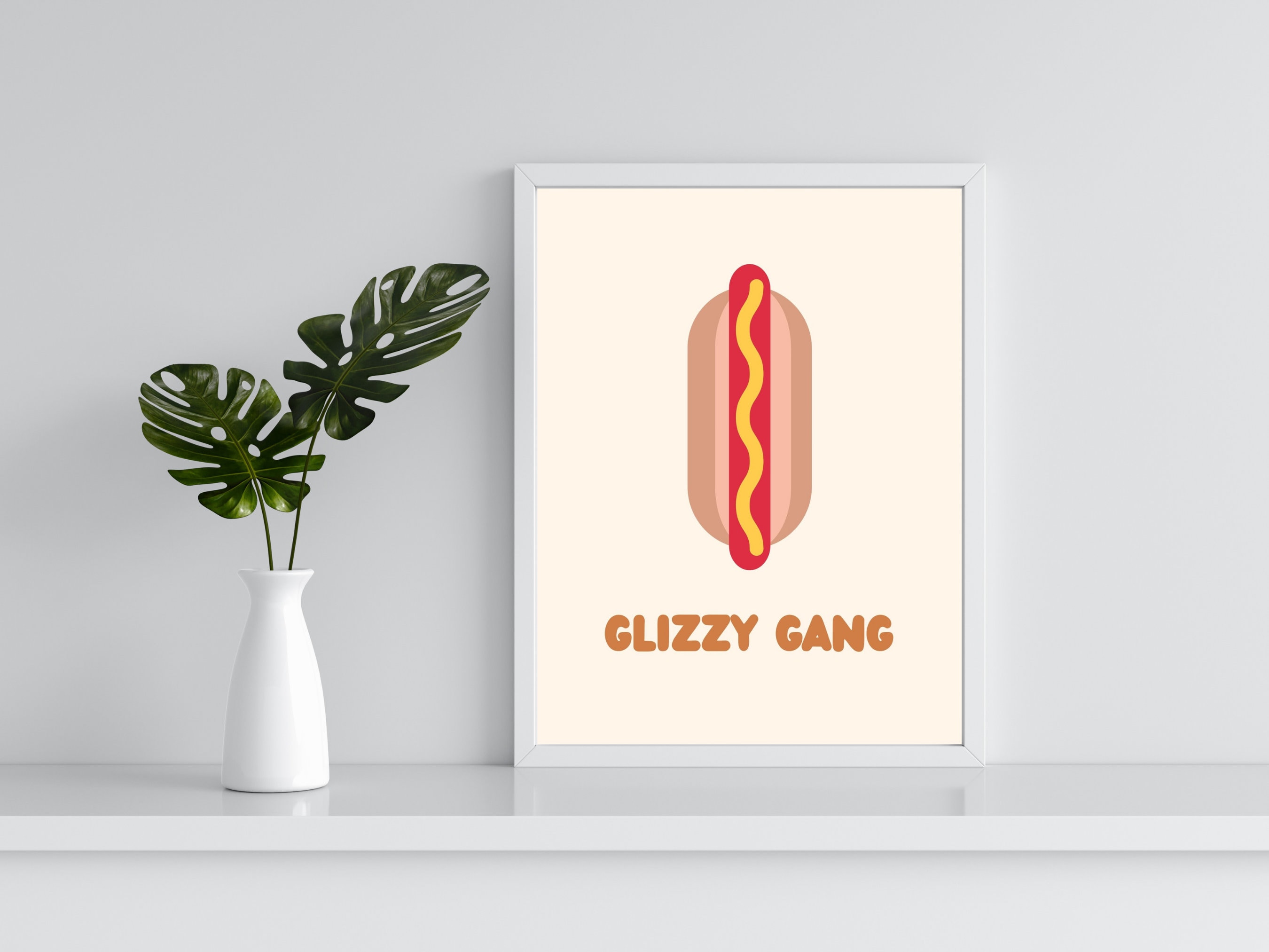 Glizzy Gang Hot Dog | Minimalist Print | Poster | DIGITAL DOWNLOAD ...