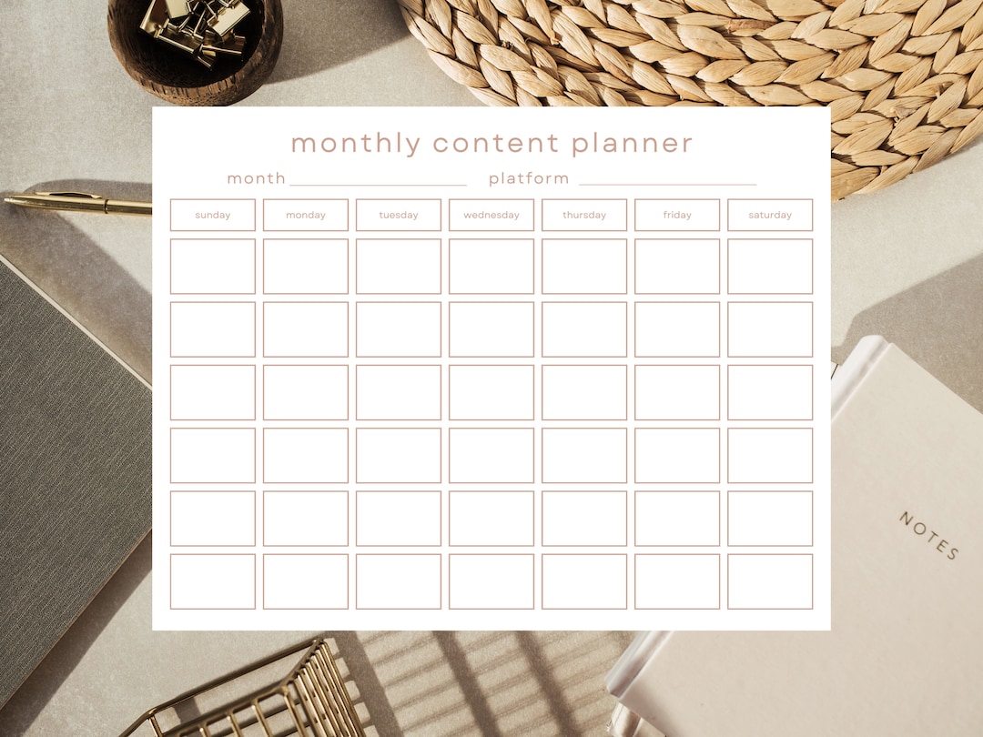 Single Monthly Content Planner | Influencer Calendar | Social Media ...