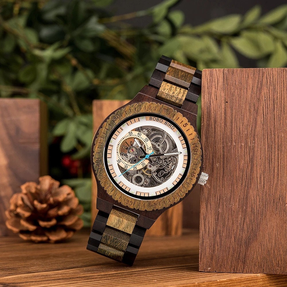 Engraved Watch Personalized Gift for Him,engraved Wood Watch for Men ...