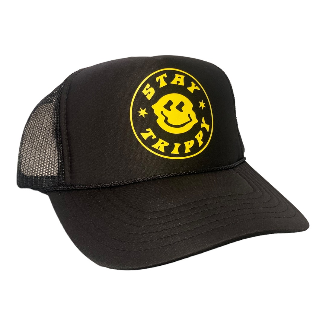 Stay Trippy Trucker Hat, Smiley Face Trucker Hat, Women's Trucker Hat ...