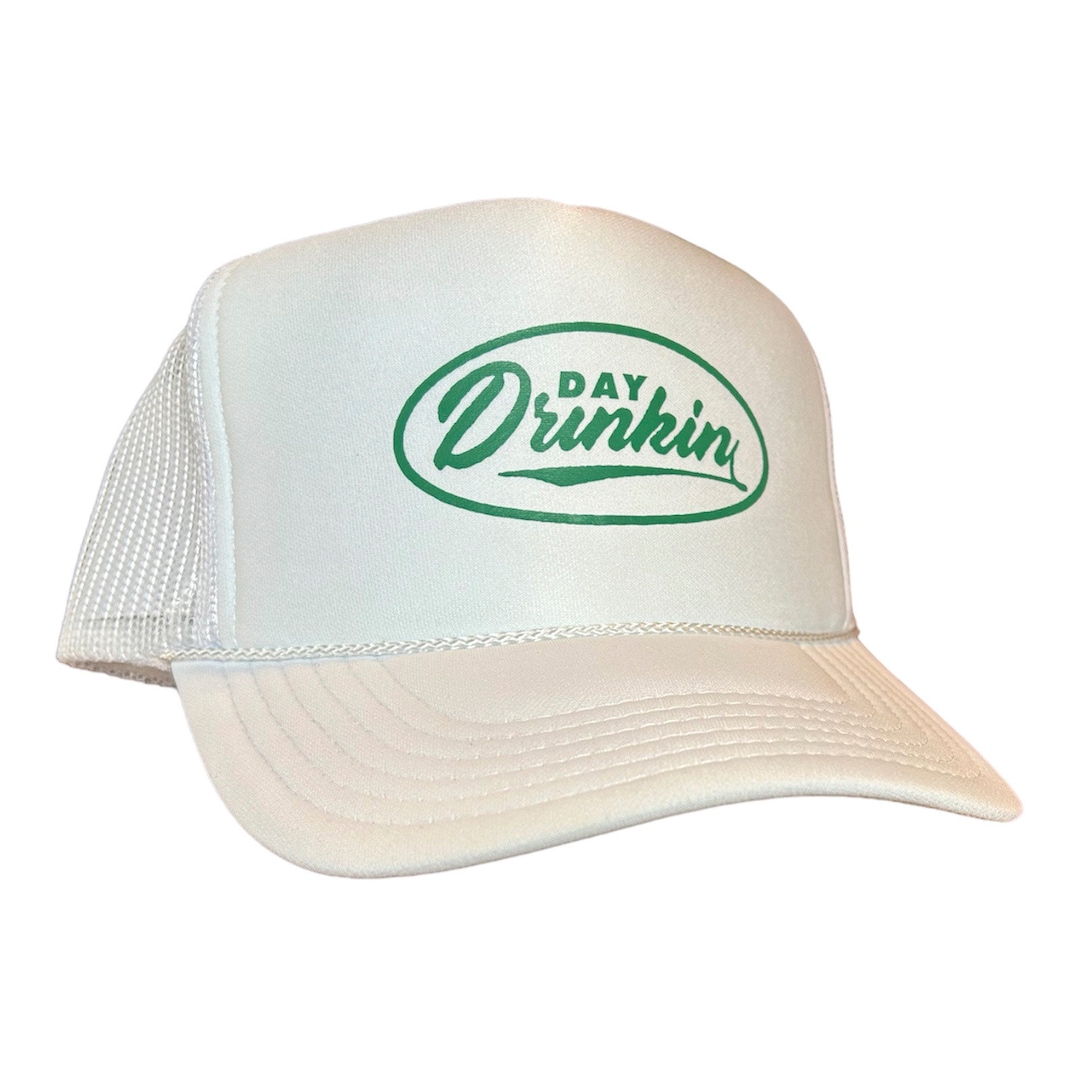 Day Drinkin Trucker Hat, White Trucker Hat, Party Hat, Alcohol Hat ...
