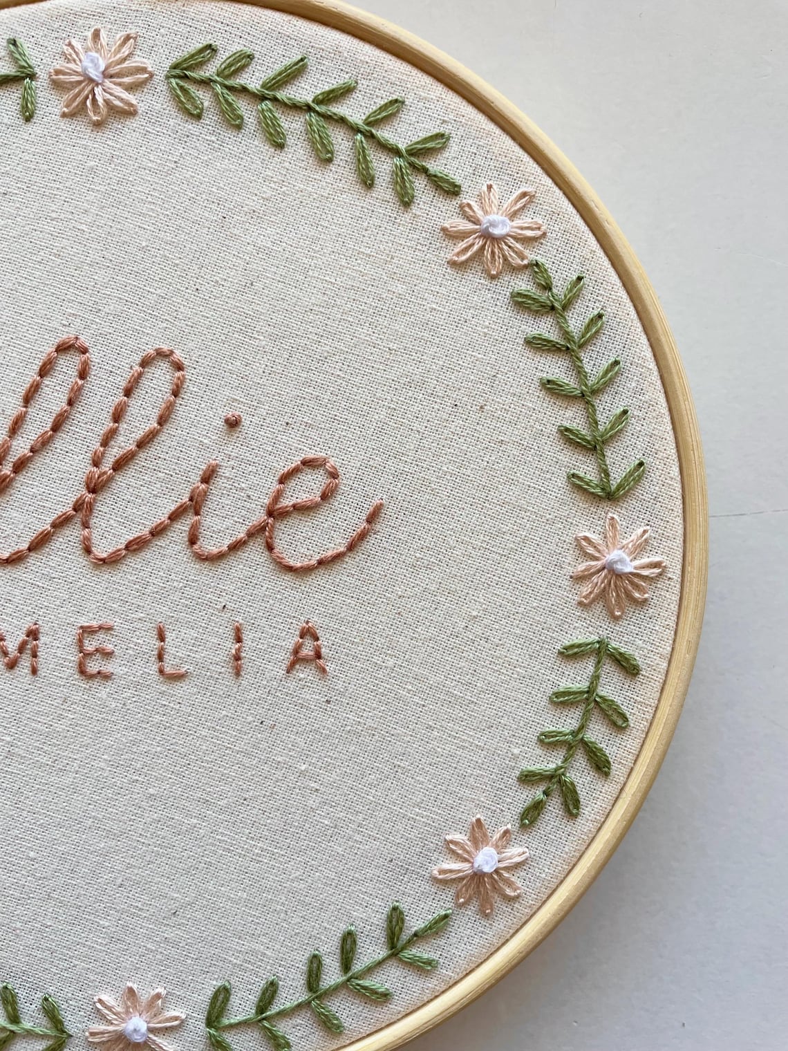 Hand Embroidered Name Hoop, Personalized Embroidery Hoop, Baby Name ...