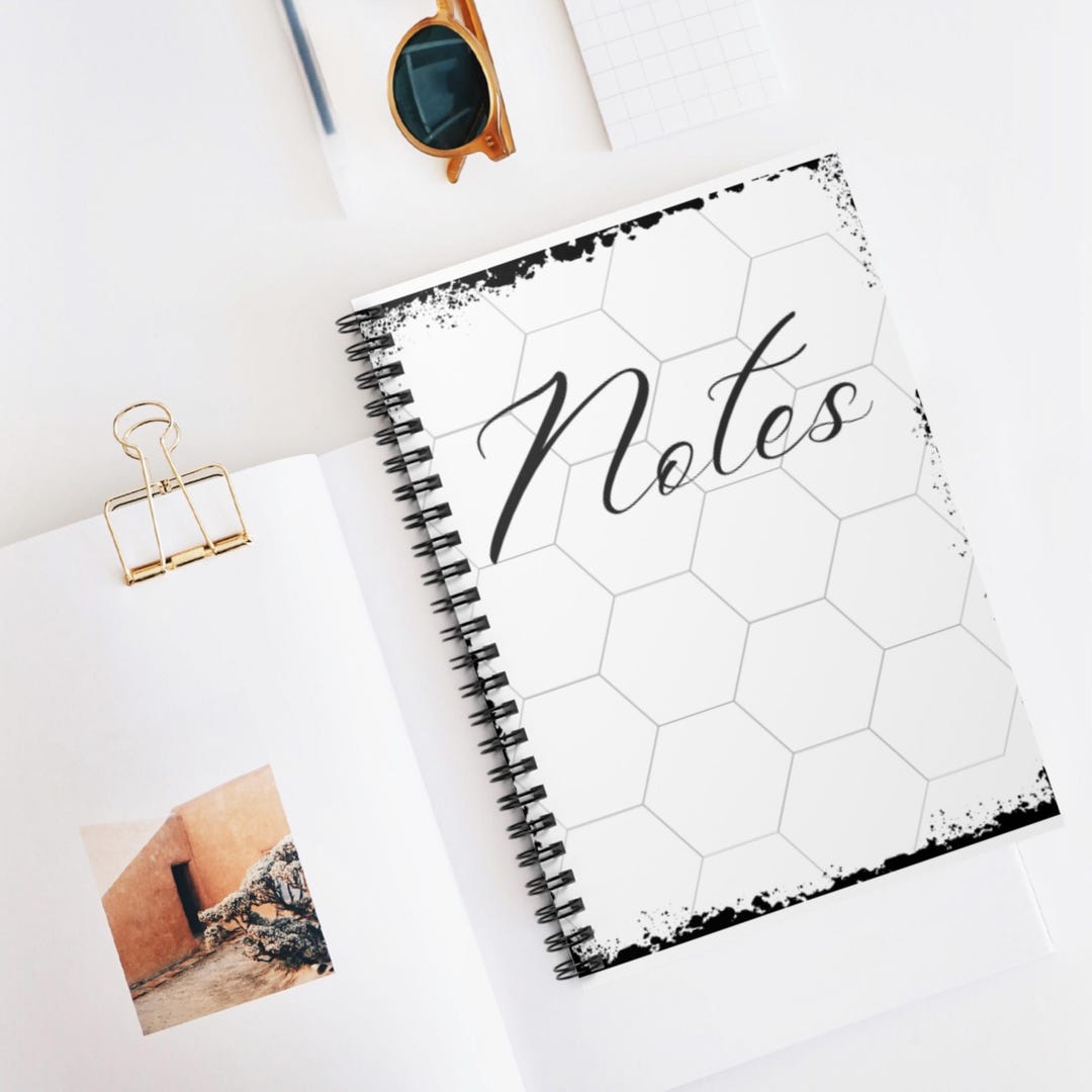 Elegant Hexagon Notes Spiral Notebook - Perfect for Students, Gifts ...