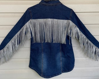 Rhinestone Fringe Jacket - Etsy