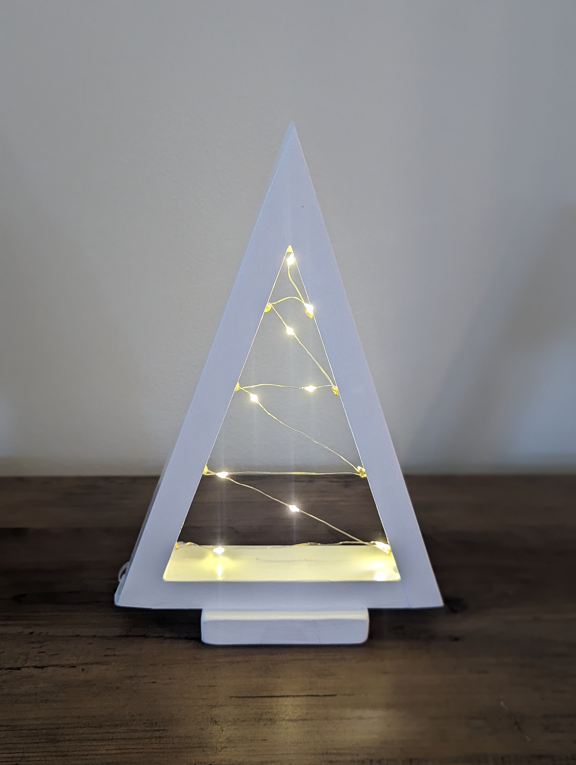 Handmade Wooden Standing Triangular Christmas Trees With Lights ...