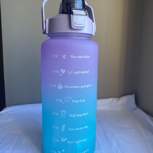 64oz Motivational Water Bottle With Time Marker & Straw - Etsy