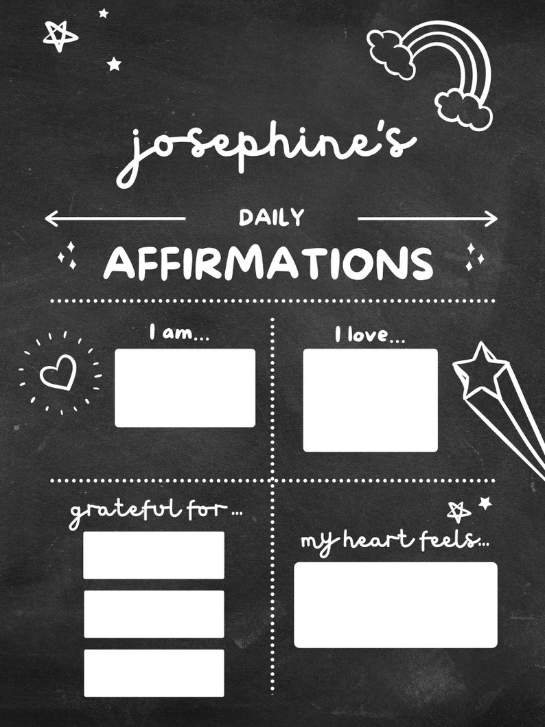 Daily Affirmations Digital Download Reusable Printable Wall Art Decor ...