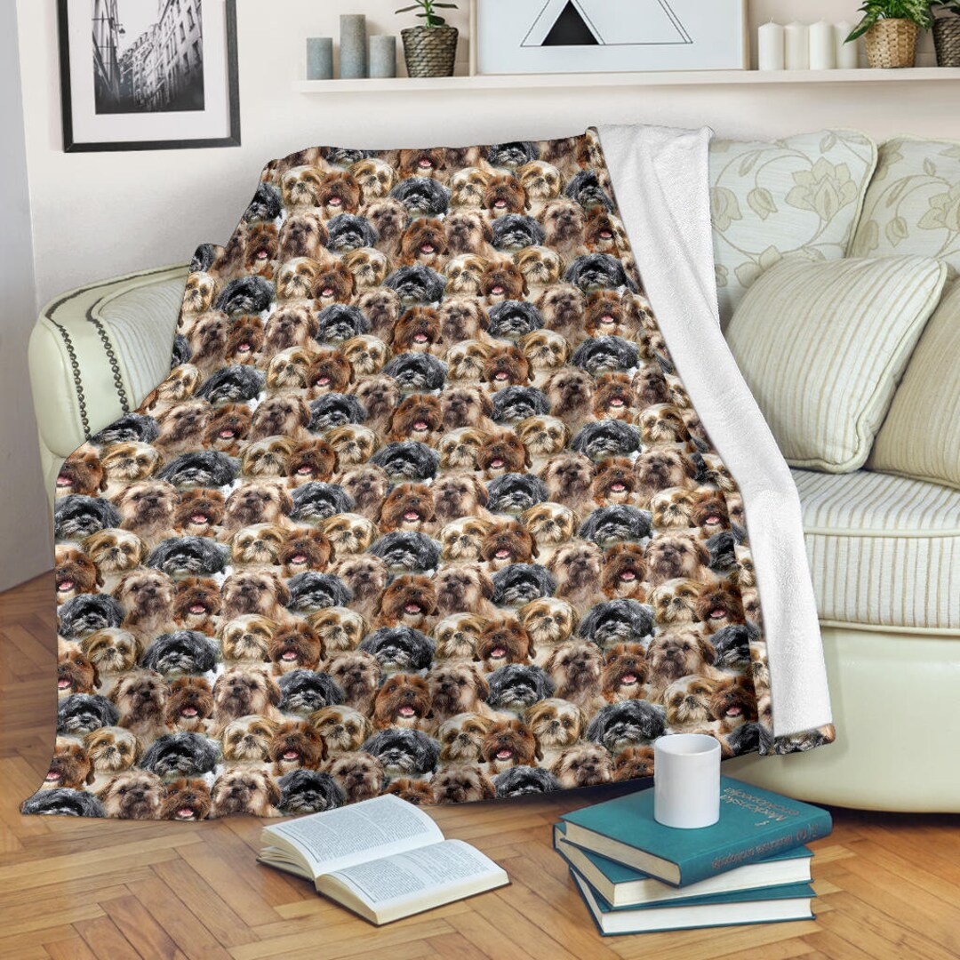 Shih Poo Full Face Blanket - Etsy
