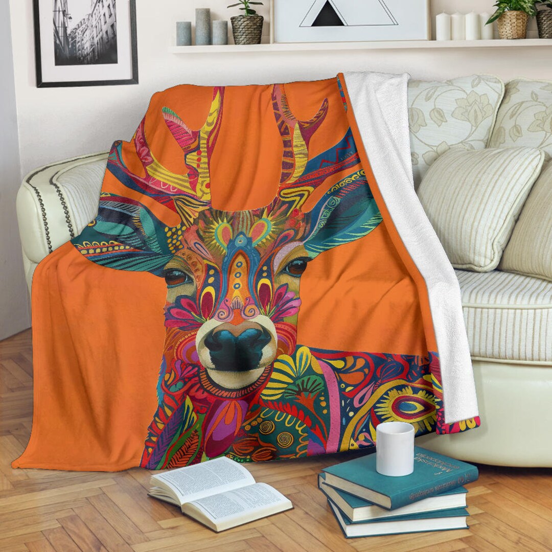 Antelope Blanket, Trippy Psychedelics Antelope Fleece Blanket, Antelope ...