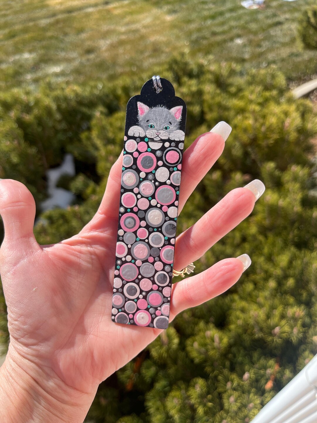 5” Gray Kitten Bookmark & Cluster Dots - Etsy