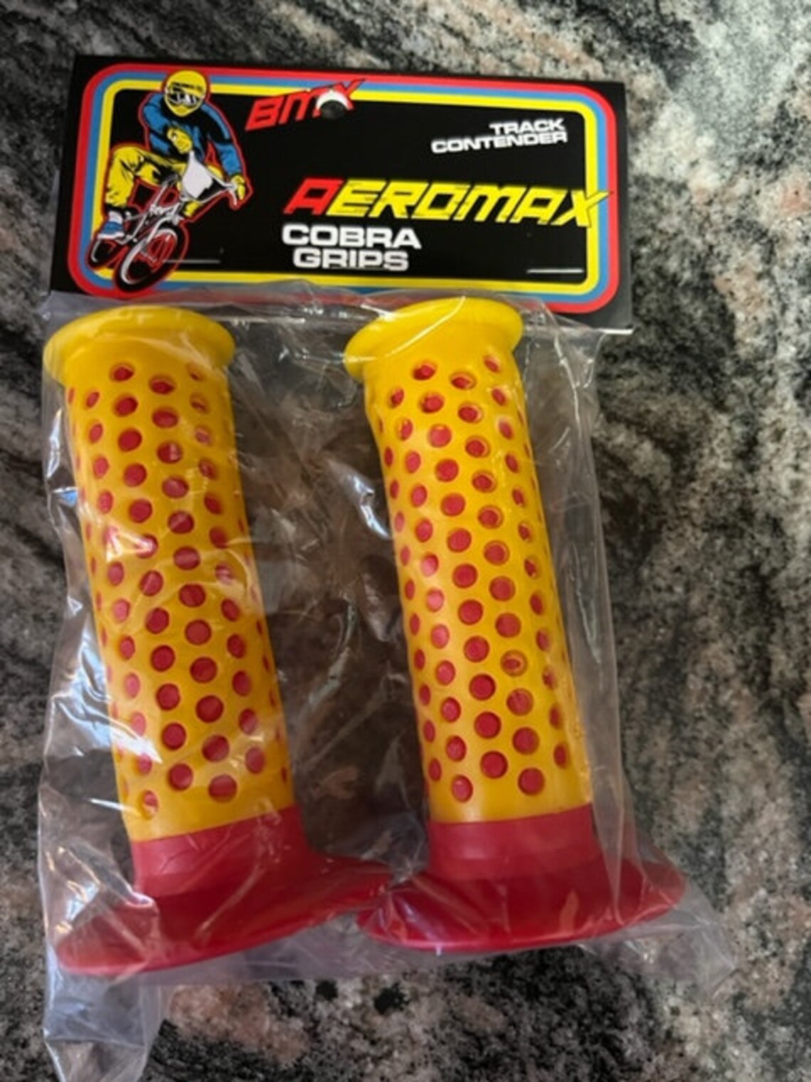 Old School BMX Aeromax F1 Style Grips Red / Yellow Fits GT, Mongoose ...