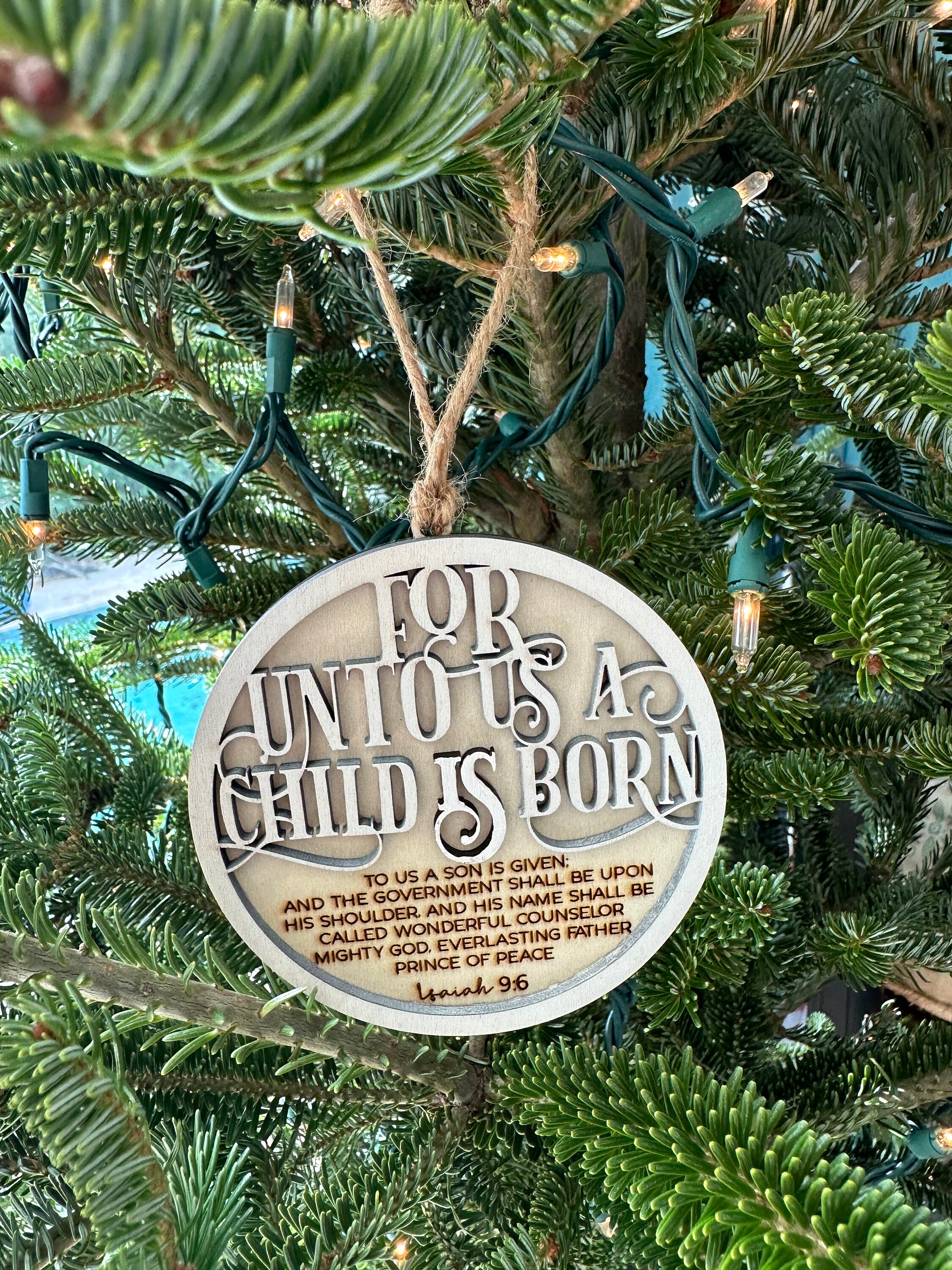 Christmas Ornament “for Unto Us a Child is Born” - Etsy